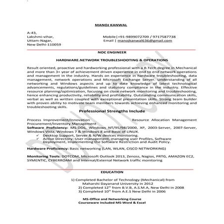 Manoj Kanwal Resume | PDF