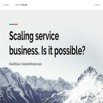 David Braun. Scaling service business. Is it possible? | PPT