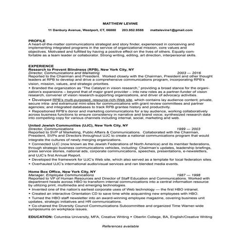 Matthew Levine Resume 1 | PDF