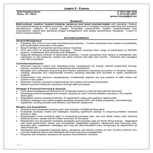 Resume -James Y Cheng | PDF