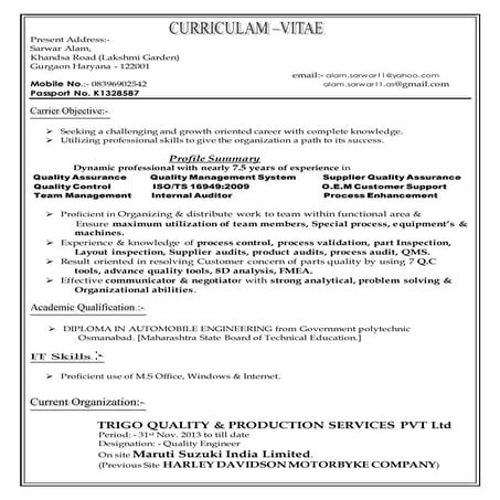ALAM RESUME | DOCX