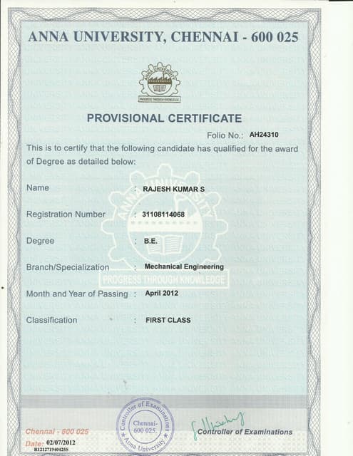 Consolidated mark sheet | PDF