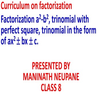 1a factorization ok | PPTX