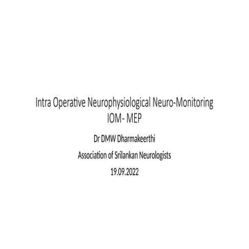 Multi model Intra operative neuromonitoring | PPTX