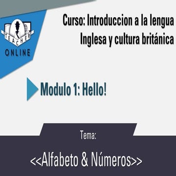 Alfabeto y Numeros en Ingles (The Alphabet & Numbers) | PDF