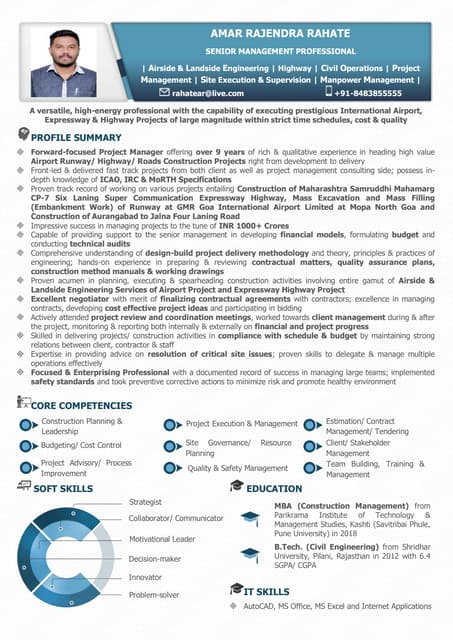 Brahma_CV_Pre_&_Post_Contracts_-_6 yrs_Exp | DOC | Civil Engineering Industry | Industries