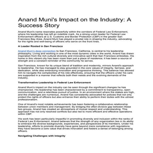 How Anand Muni Helps New CBP Officers Transition Into Field Roles.docx