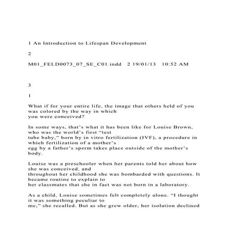 1 An Introduction to Lifespan Development2M01_FELD0073.docx