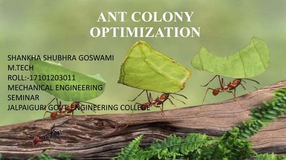 Ant Colony Optimization Aco Ppt