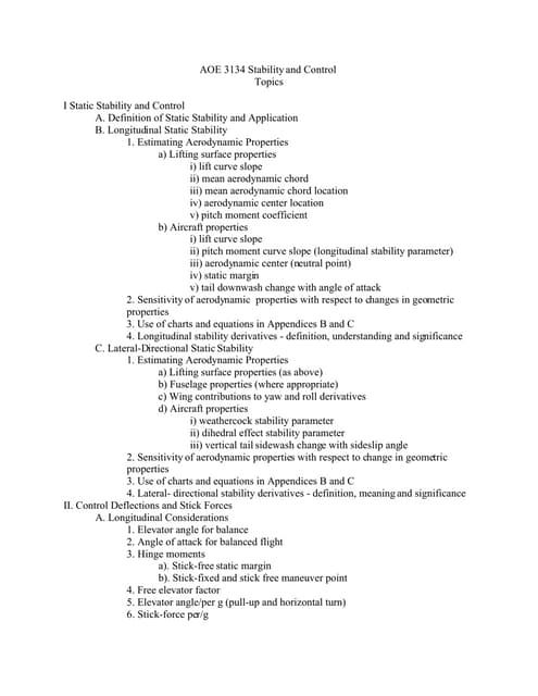 aircraft static and dynamic stability,longitudinal and lateral | PPT