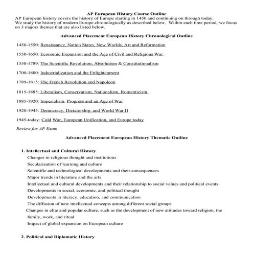 1 ap euro chronological and thematic outline | DOC
