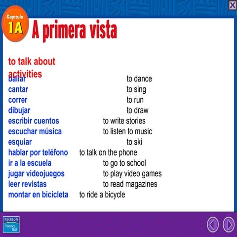 Introducción Avancemos 1A: A Primera Vista | PPT