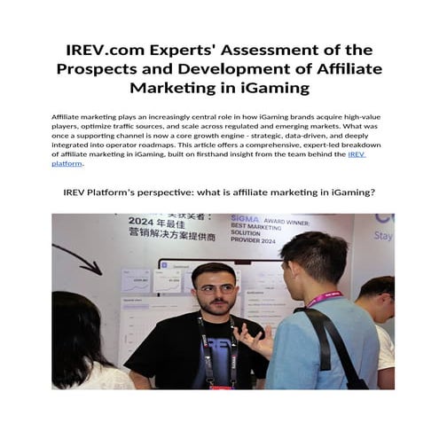 IREV.com: iGaming Affiliate Marketing Trends | DOCX