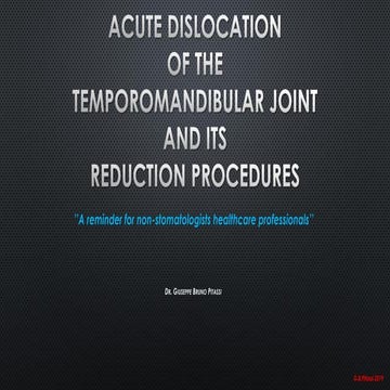 Acute Dislocation temporomandibular joint | PDF