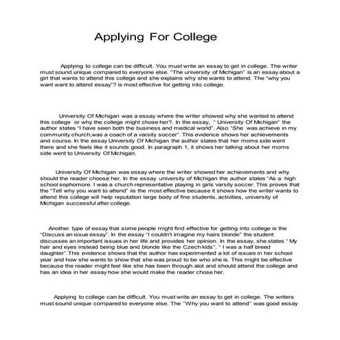 Application College Admission Presentation | PDF