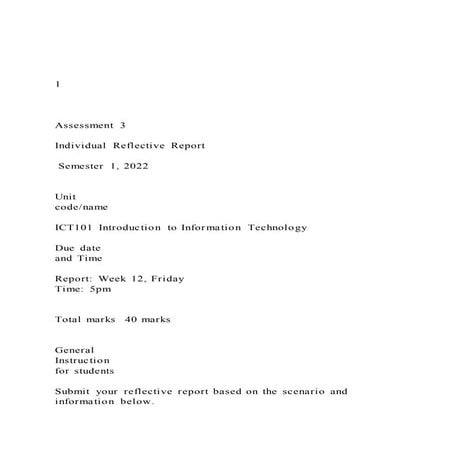 1 Assessment 3 Individual Reflective Report | DOCX