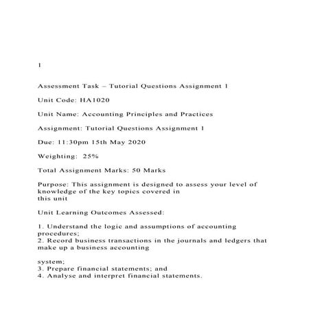 1 Assessment Task – Tutorial Questions Assignment 1 .docx