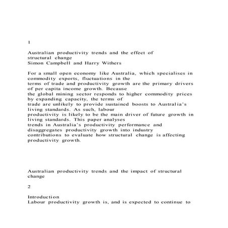 Productivity in Australia | PPTX