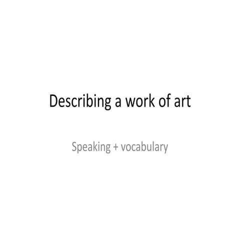 Describing a work of art | PPTX