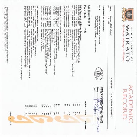 Certified academic record | PDF