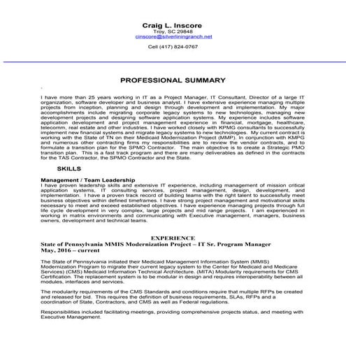 Craig L Inscore Professional Resume-v1.9 | DOC