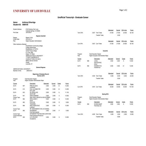 UofLTranscript1 | PPT