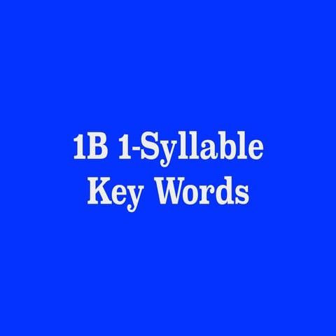IRLA 1B 1-Syllable Key Words | PPT