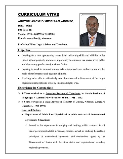 Resume - Tarig Osman Abbas Bakheit (4) | DOC | Legal Services Industry ...