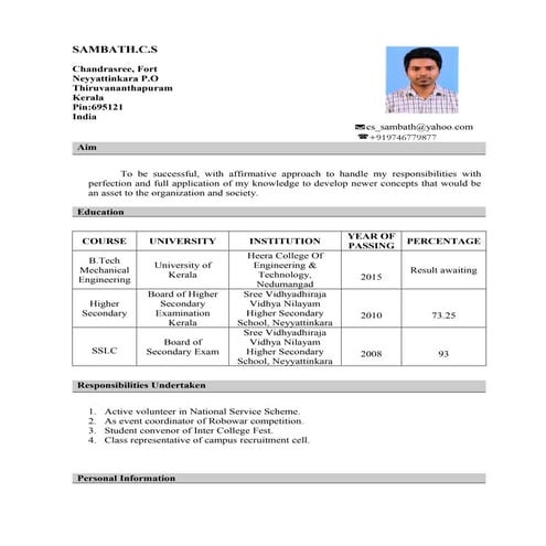 New Resume Sambath General | DOC