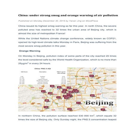 Air pollution in linfen