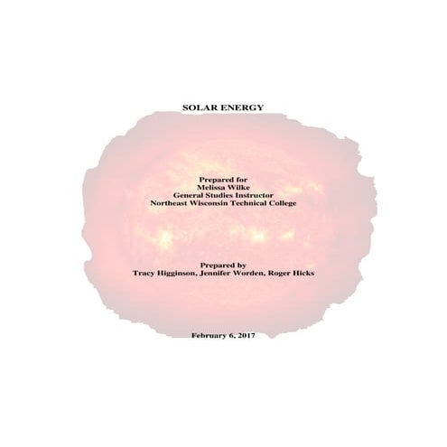 SOLAR ENERGY PROPOSAL | PDF