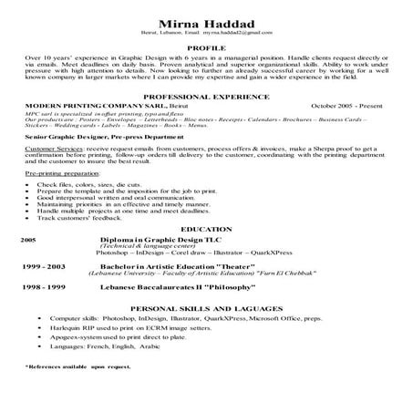 CV Mirna Haddad | PDF
