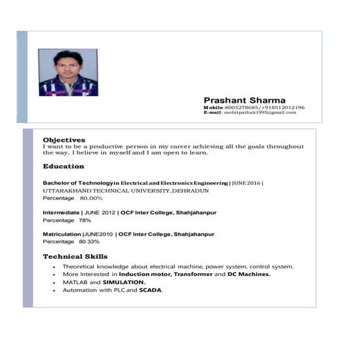 Prashant Sharma Resume | DOCX | Technology & Computing