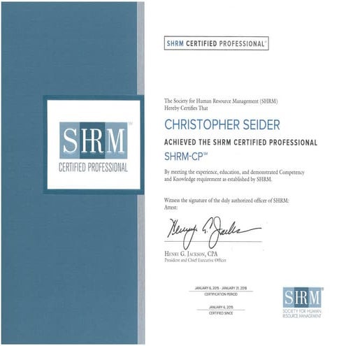 Seider SHRM-CP Certification | PDF