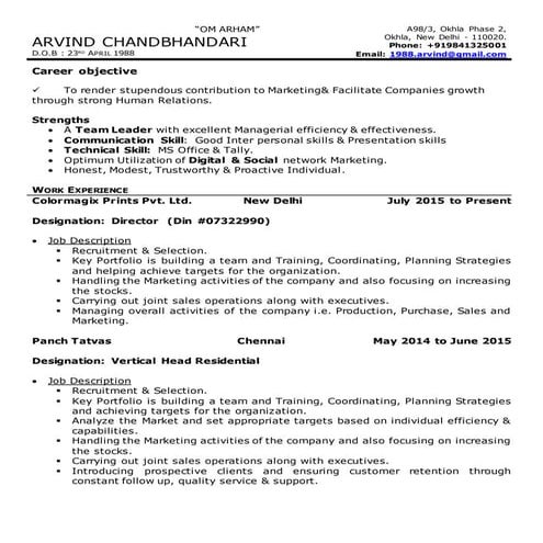 L Madhusudhan Rao resume | DOCX