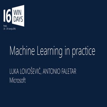 (WD16) Machine Learning u praksi | PPT