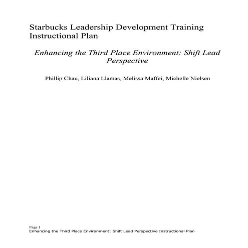 Starbucks Leadership Development Training | DOC
