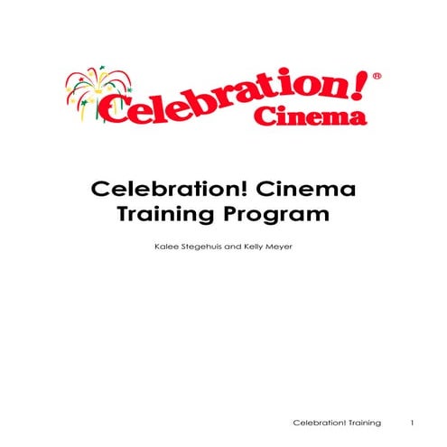 Celebration Cinema Training Program Overview | PDF