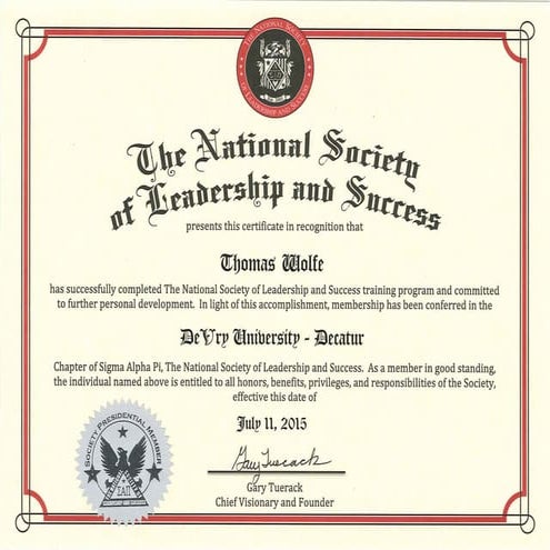 NSLS Certificate | PDF
