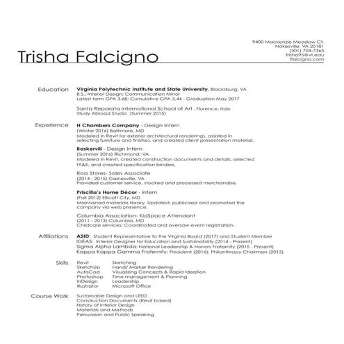 TFalcigno_Resume_17B 1 | PDF