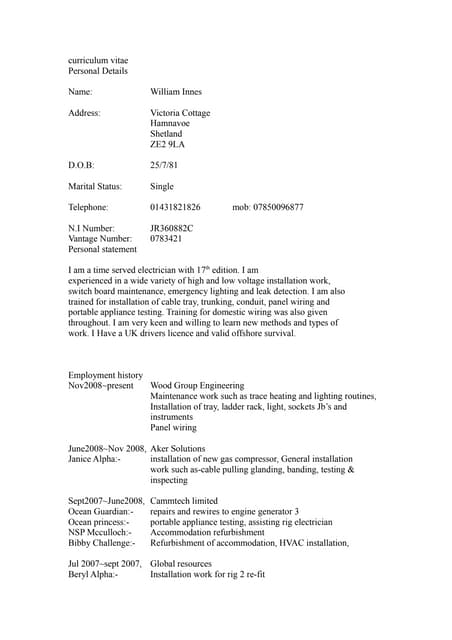 Darren's CV | PDF