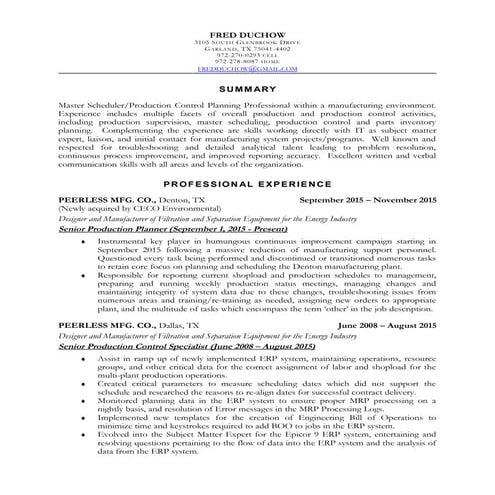 Resume for Frederick A Volmar 3-30-15 | DOCX