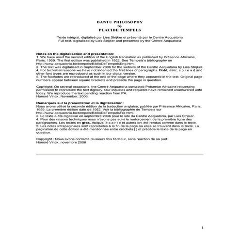 1 bantu philosophy by placide tempels congo forum ( pdf-drive.com ...