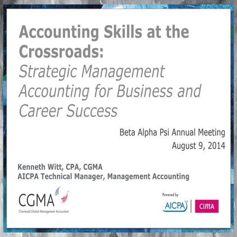Strategic Management Accounting for Business and Career Success | PPT