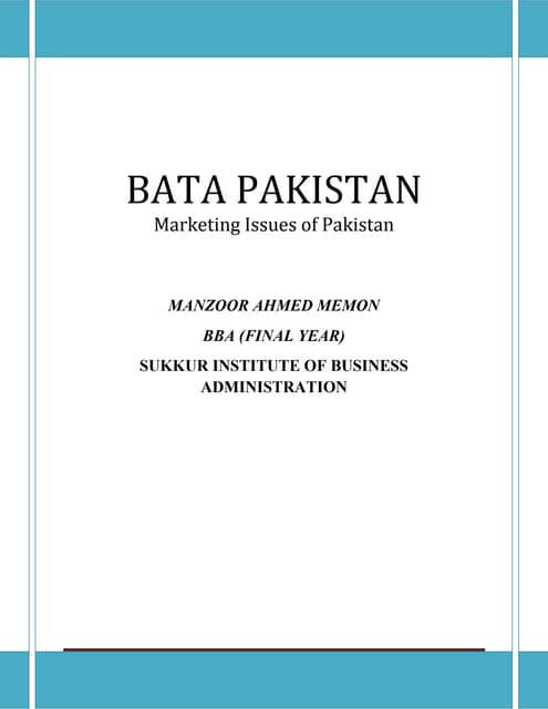 PROJECT ON BATA | PDF