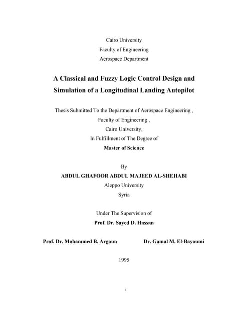 Fuzzy logic application (aircraft landing) | PPTX