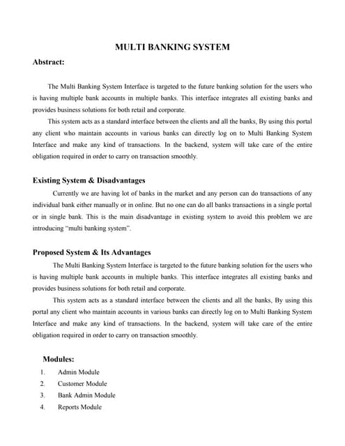 Bank Management System | PPT | Computer Software and Applications | Computing