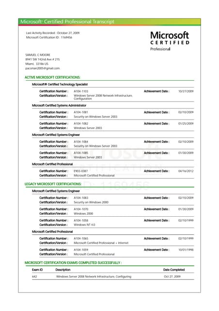 Microsoft Transcript | PDF | IT and Internet Support | Internet