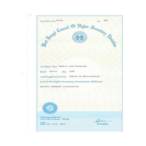 12th Std Certificate | PDF