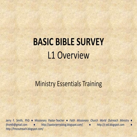 Basic Bible Survey Lesson 1 | PPTX